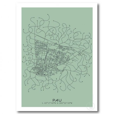 Pau Map Poster