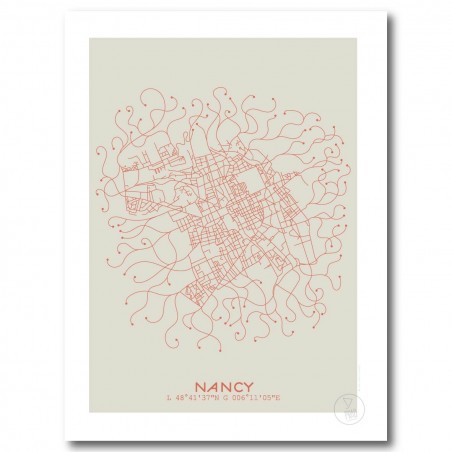 Nancy City Map Poster